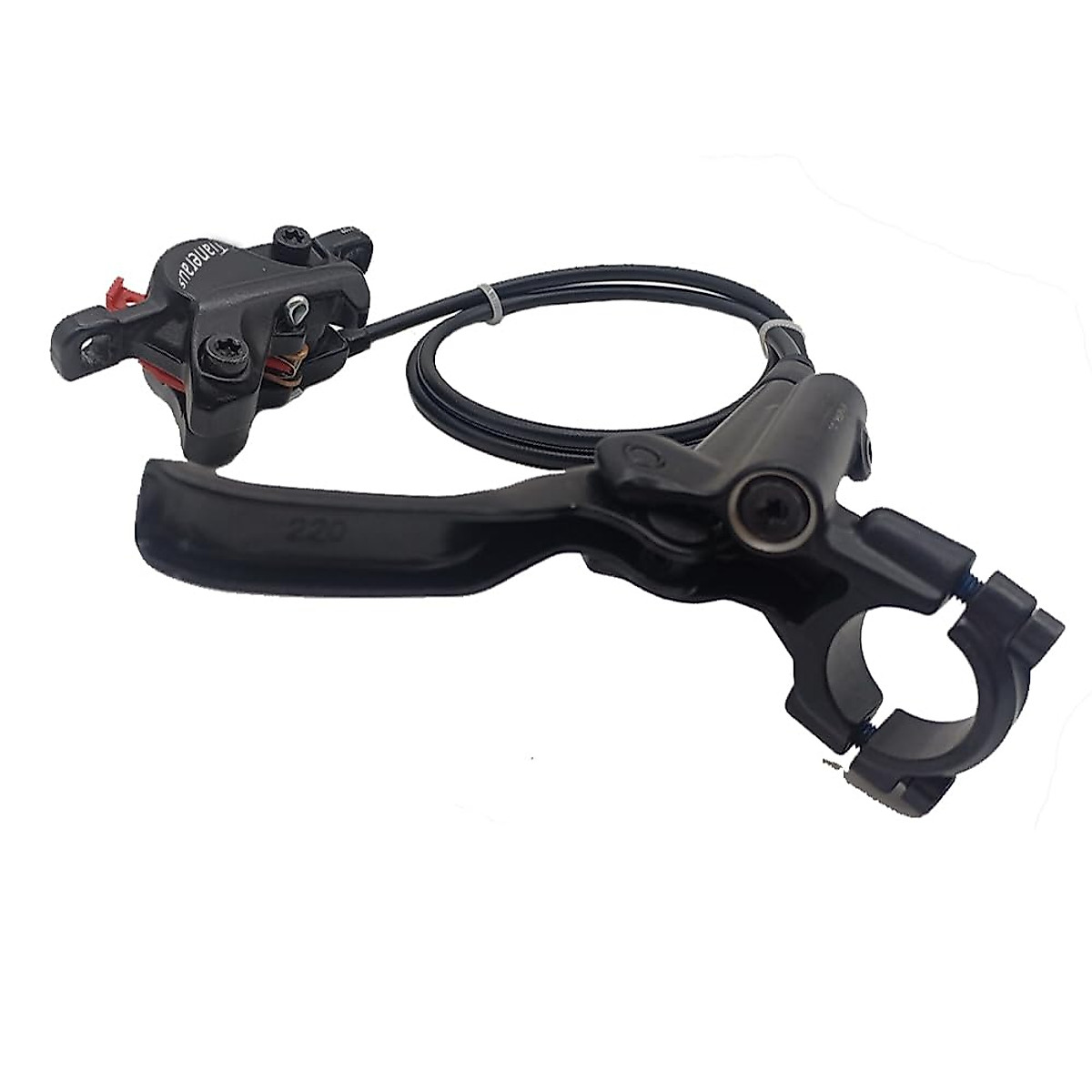 Mountain Bike Hydraulic Brake and Lever - Left Front 850mm Adapter Aluminum Alloy Hydraulic Bike Brakes, Post Mount, Resin Pads, Black