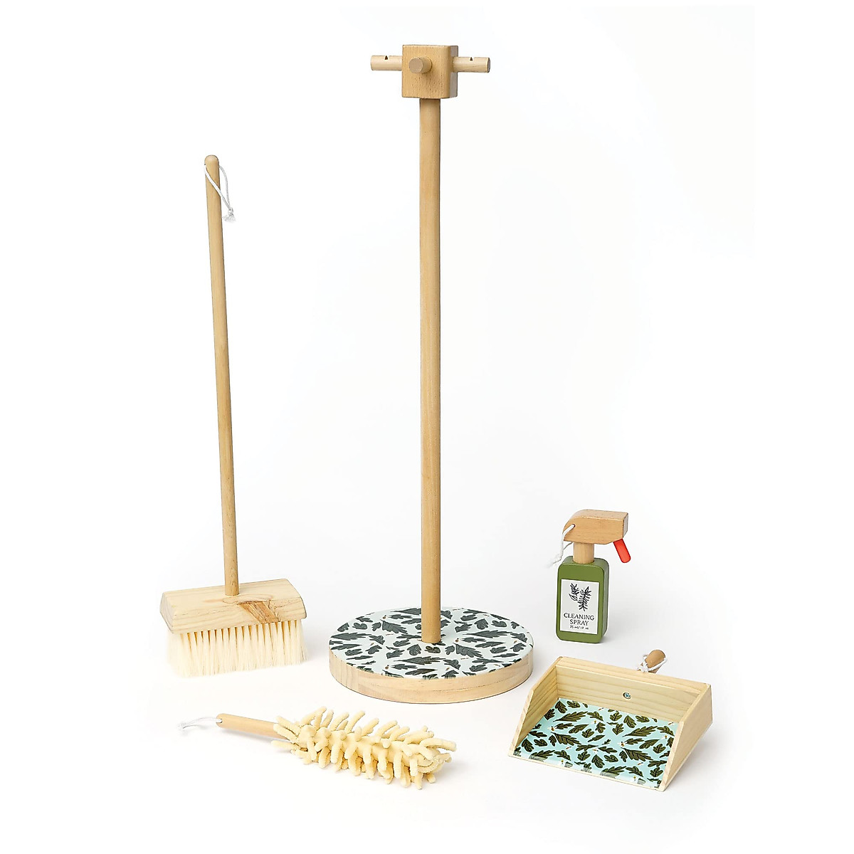 Manhattan Toy Decorative 5-Piece Wooden Pretend Housekeeping Cleaning Set for Kids 3 + Year Old and Up