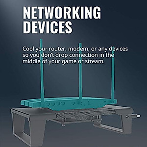 Cooler Master NotePal Connect Stand Network Devices Cooling Solution, Metal Mesh, SickleFlow 120 Reverse Edition Fan, and USB Connectivity