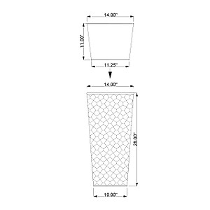 H Potter Large Tall Planter Pot Outdoor Indoor Copper Flower Decorative Weather Resistant Garden Deck Patio GAR568