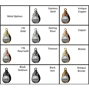 African Bloodstone 6mm Herringbone Pendant in Steel, Copper, Bronze, Black Iron, Titanium, Sterling Silver, 14K Gold, Rose Gold, or Black Niobium Wire (Handmade) March Birthstone Aries Zodiac