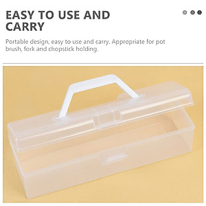 Zerodeko 4pcs Boxes Portable Storage Box Clear Plastic Organizer Plastic Storage Bin Food Storage Container Utensil Accessories Clear Container Multifunction Student Tool Box Pp