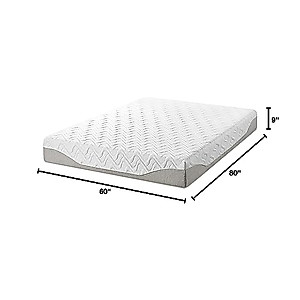 Best Price Mattress 9" Gel Infused Memory Foam Mattress, Queen, White