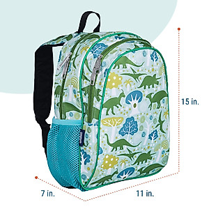Wildkin 15-inch Kids Backpack – Durable, Padded, Adjustable for School & Travel - Dinomite Dinosaurs