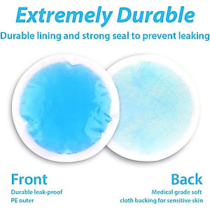 NEWGO Small Ice Packs for Injuries Reusable, 6 Pack Gel Cold Packs Round Hot Cold Compress with Cloth Backing & Sleeve for Pain Relief, Wisdom Teeth, Breastfeeding, Tired Eyes, Face, Headaches