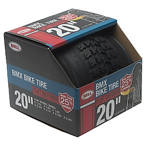 BELL 7091016 Flat Defense BMX Bike Tire, 20" x 1.75-2.25", Black