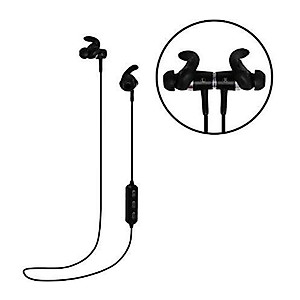 Micro.cc Wireless Sports Headphones, Magnetic Wireless Earbuds with Bluetooth 4.1 ~ Lightweight & Noise Cancelling ~ Exercise Earphones with Built In Mic ~ Perfect for Workouts, Running & More (Black)