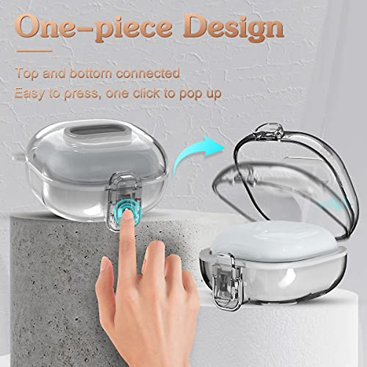 QIUDAOY [Clear Case with Lock] Samsung Galaxy Buds 2 Case/Galaxy Buds Pro 2 Case/Galaxy Buds Live Case/Galaxy Buds Pro Case with Lanyard/Keychain Accessories, Hard Clear Case Protector Shell Cover