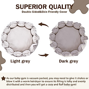 5-in-1 Convertible Baby Play Gym with 6 Toys, Tummy Time Mat for Sensory Development, Baby Activity Center from Newborn to Toddler, Ball Pit, Cat & Dog Bed, Soft Plush Pet Bed, No Ball Included