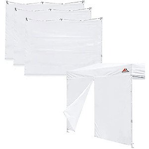 SCOCANOPY SideWall for 10x10 Canopy Frame, 3 Pack SunWall with 1 Pack Canopy Door,White