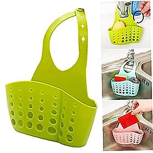 Pinicecore Kitchen Sink Sponge Holder Sink Holder Sponge Drain Rack 2 Bags Holes Tap Hanging Strainer Organizer for Brush Sponge Bathroom Holder Kitchen Holder Green