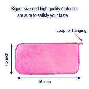 Makeup Remover Towel (6 Pack), Reusable Microfiber Makeup Remover Cloth Removing All Makeup with Just Water 12" X 6" - Pink/Blue/Black