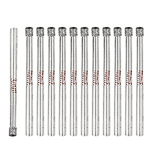 Luomorgo 12Pcs 3mm/1/8 inch Diamond Hole Saw, 1/5 inch Cutting depth Diamond Diamond Drill Bits for Glass Ceramic Marble Porcelain Tile Granite Quartz Gemstone