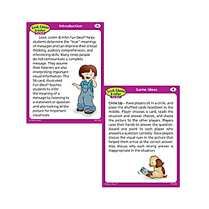 Super Duper Publications | Look, Listen & Infer Fun Deck Flash Cards | Educational Learning Resource for Children