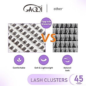 GAQQI Lash Clusters, Individual Lashes C Curl, DIY Lash Extension 10-16mm Mixed Length False Eyelash Clusters 120PCS, Natural & Wispy Lash Wisps (C Curl,10-16mm)