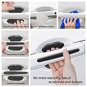 JULOPO Car Door Handle Door Cup Reflective Sticker car Door Protection to Prevent Scratches and collisions Both Protector and Decorate (8PCS Black)