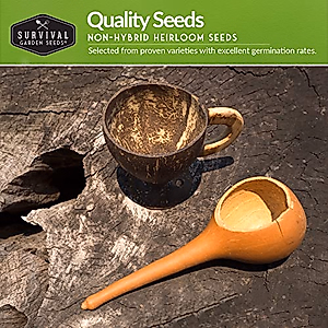 Dipper & Luffa Gourd Seeds to Plant - Loofah & Dipper Variety Gourds - Non-GMO Heirloom Seed Varieties for Planting & Growing Ornamental & Craft Gourds in The Vegetable Garden - Survival Garden Seeds