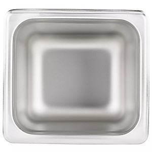 CTrowelpro 4 Pcs 1/6 Size Stainless Steel Hotel Pans, 6 Inch Deep, Anti-Jam Steam Table Pan, Restaurant Buffet Trays for Catering Storage Metal Food Pan