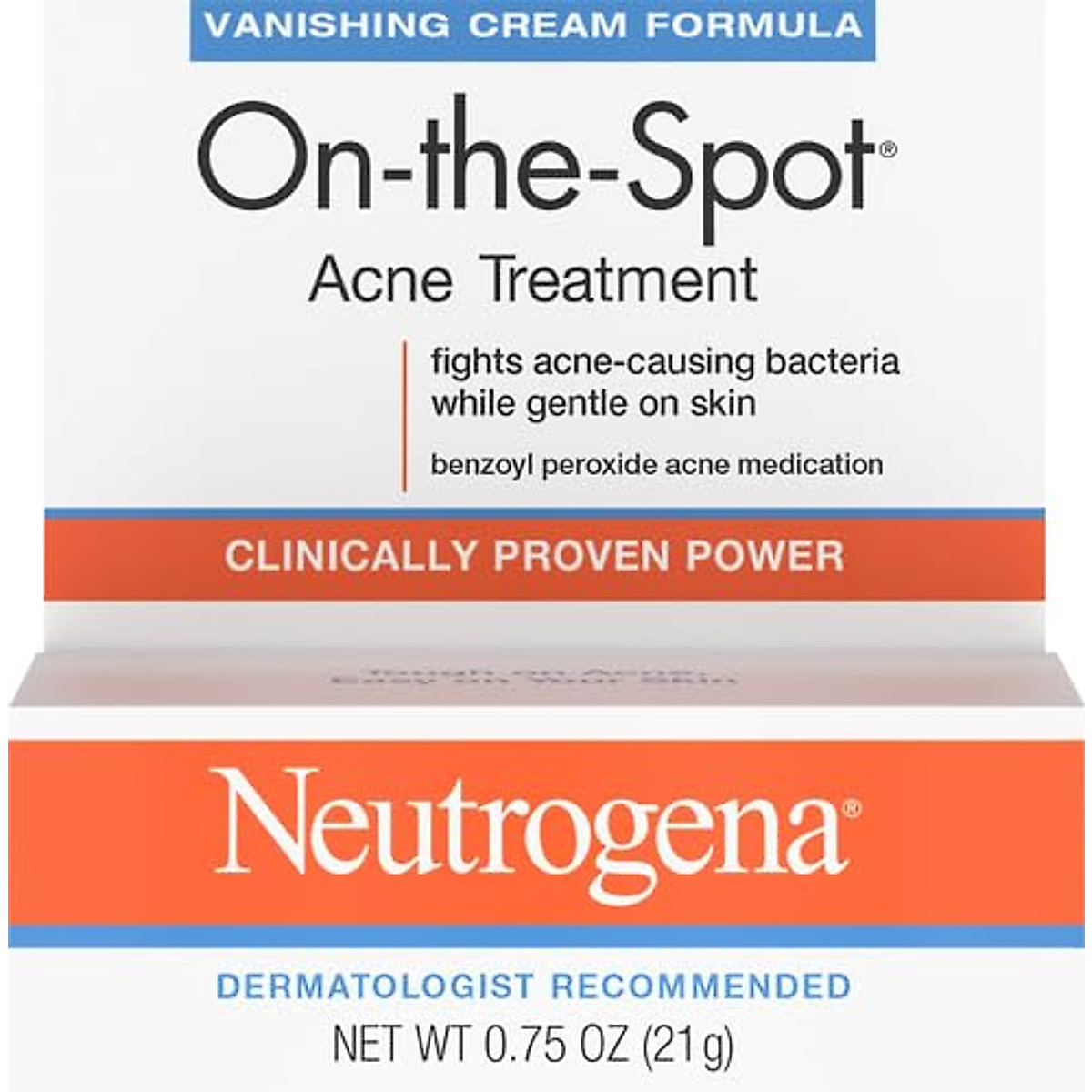 Neutrogena On-The-Spot Acne Treatment Gel with Benzoyl Peroxide - Gentle Face Acne Medicine for Acne Prone Skin, 0.75 oz