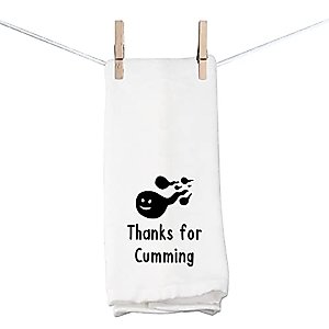 TSOTMO Couple Naughty Wash Towel Thank for Cumming Towel Gift for Adult Humor Gift Sex Towel Gift (Cumming)