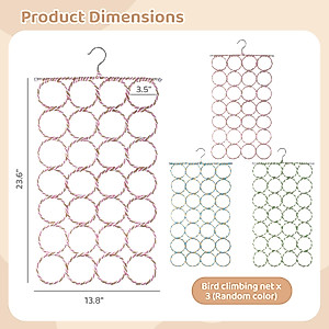 3 PCS Bird Climbing Rope Net Toys, Bird Climbing Nets for Cage Bird Rope Perch Swings, Ladder Rope Bridge Hanging Hammocks, Small Animal Activity Toys for Gerbil, Rat, Parrot, Birds