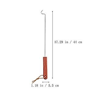 DOITOOL Food Flipper Turning Hook Stainless Steel BBQ Meat Turner Hook Food Flipper Meat Hook for Grilling, Flipping and Turning Vegetables and Meats, BBQ Grill and Smoker Accessories