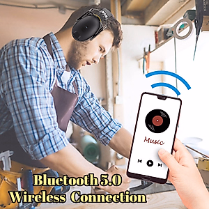 Hearing Ear Muffs, Bluetooth 5.0 Ear Defenders Noise Canceling Hearing Protector Voice Control Over the Earmuff for Shooting Mowing Construction
