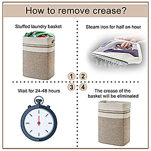 OIAHOMY Laundry Hamper-Laundry Basket,Tall Cotton Storage Basket with Handles,Decorative Blanket Basket for Living room,Collapsible Large Basket for Toys,Pillows,Clothes-16x13x22in-Yellow variegated