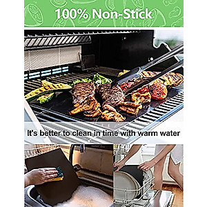 Grill Mat 6 Pcs, 100% Non-Stick HEADMALL BBQ Mats, Easy to Clean, For Barbecue Grilling & Baking, Electric Grill Gas Charcoal BBQ - 15.75 x 13 inch