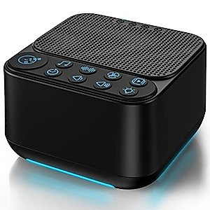 REACHER White/Brown/Pink Noise Machine with 19 Soothing Sounds, 8 Night Light, Adjustable Brightness, Sleep Timer, Volume Control, Portable Bedside Sound Therapy Machine for Baby Kids Adults