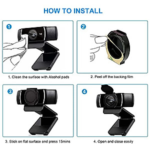 2 Pack Universal Webcam Cover, Desktop Computer External Webcam Lens Cover Shutter Cap Hood, Streaming Web Camera Privacy Cover Clip Compatible with Logitech HD Pro Webcam C270/C615/C920/C930e/C922X