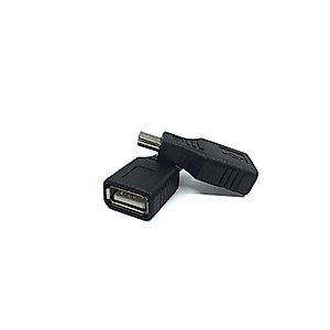 Cuziss USB 2.0 Type A to Mini USB 5-Pin Type B Female/Male Adapter - 2 Pack, Black