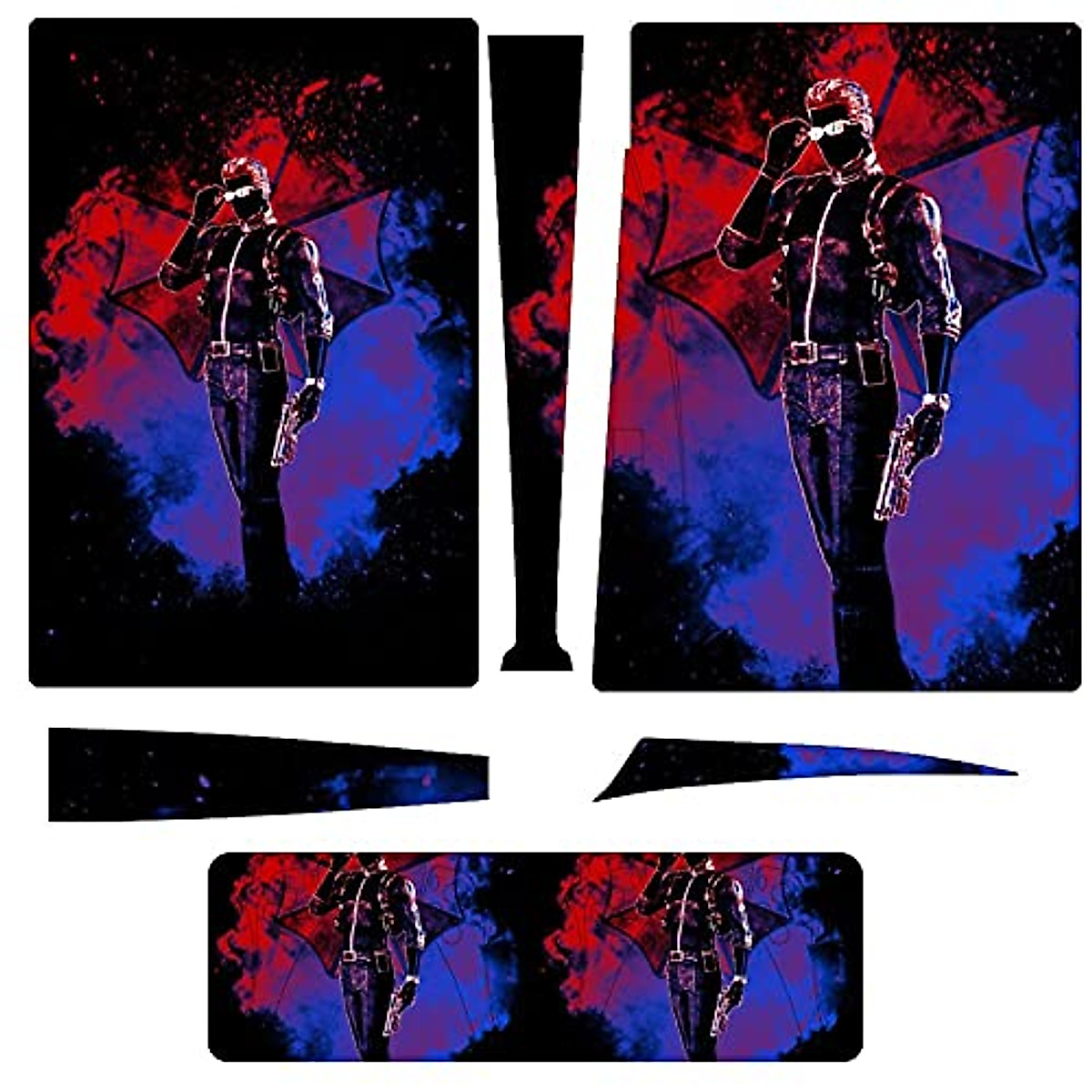 PlayStation 5 optical drive version sticker protective cover, Soul of Wesker ps5 controller protective shell (compatible with ps5 optical drive)