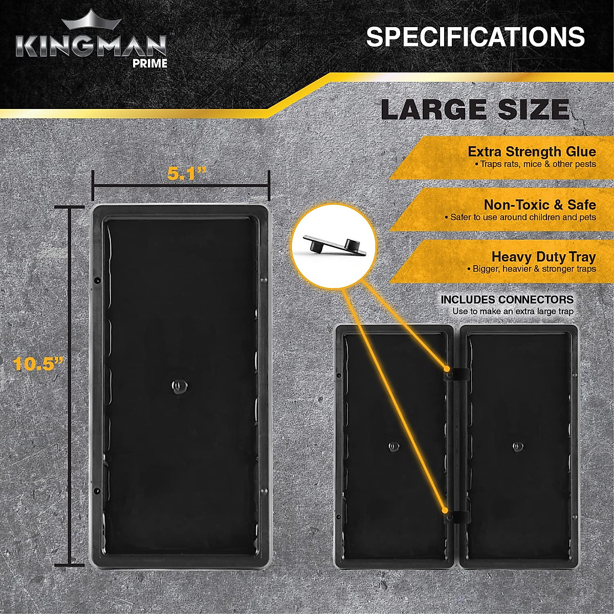 KINGMAN PRIME Mouse Trap Rat Trap Glue Trap/Board (Large Size) (6 Pack / 12 Traps) Rodent Trap Safe Easy Non-Toxic