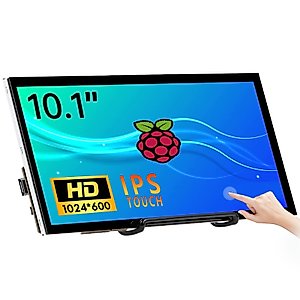 HAMTYSAN 10.1'' Raspberry Pi Screen Touchscreen Monitor 1024×600 HDMI Computer Monitor FHD IPS LCD Laptop Monitor for Raspberry Pi 4/3/2/Zero/B/B+ Jetson Nano Win11/10/8/7, Driver Free