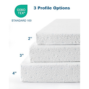 Ferlizer 3" [Full XL] Mattress Topper, Memory Foam Mattress Topper Full Extra Long for College Dorm with Ultra Soft Cover & Corner Straps, CertiPUR-US Certified