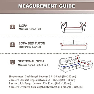 IMYOGI High Stretch Sofa Covers Jacquard Stylish Sofa Cover Machine Washable Anti Slip Couch Covers Solid Color Sofa Slipcovers Sofa Cover for Living Room -Blue-4 Seater(235-300cm)