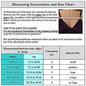 Chemisettes by Anne Modesty Panel Cleavage Cover Mock Cami Black - Grey Size B