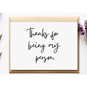 TEEMI-Thanks for Being My Person/just Because card/Thank You Gift for Friend/Card for Best Friend/BFF Card/Best Friend Birthday Card