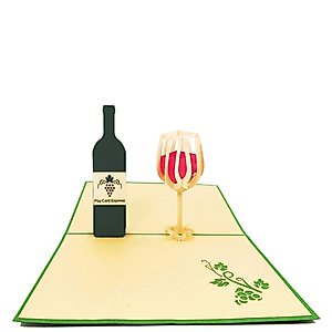 3D Wine Anniversary Card, Pop up Birthday Card, Valentines Day Card, Wedding 3D Card, Retirement, 3D Pop up Thank you Gift Card, Love Card, Congratulations,Celebration Greeting Card | Pop Card Express