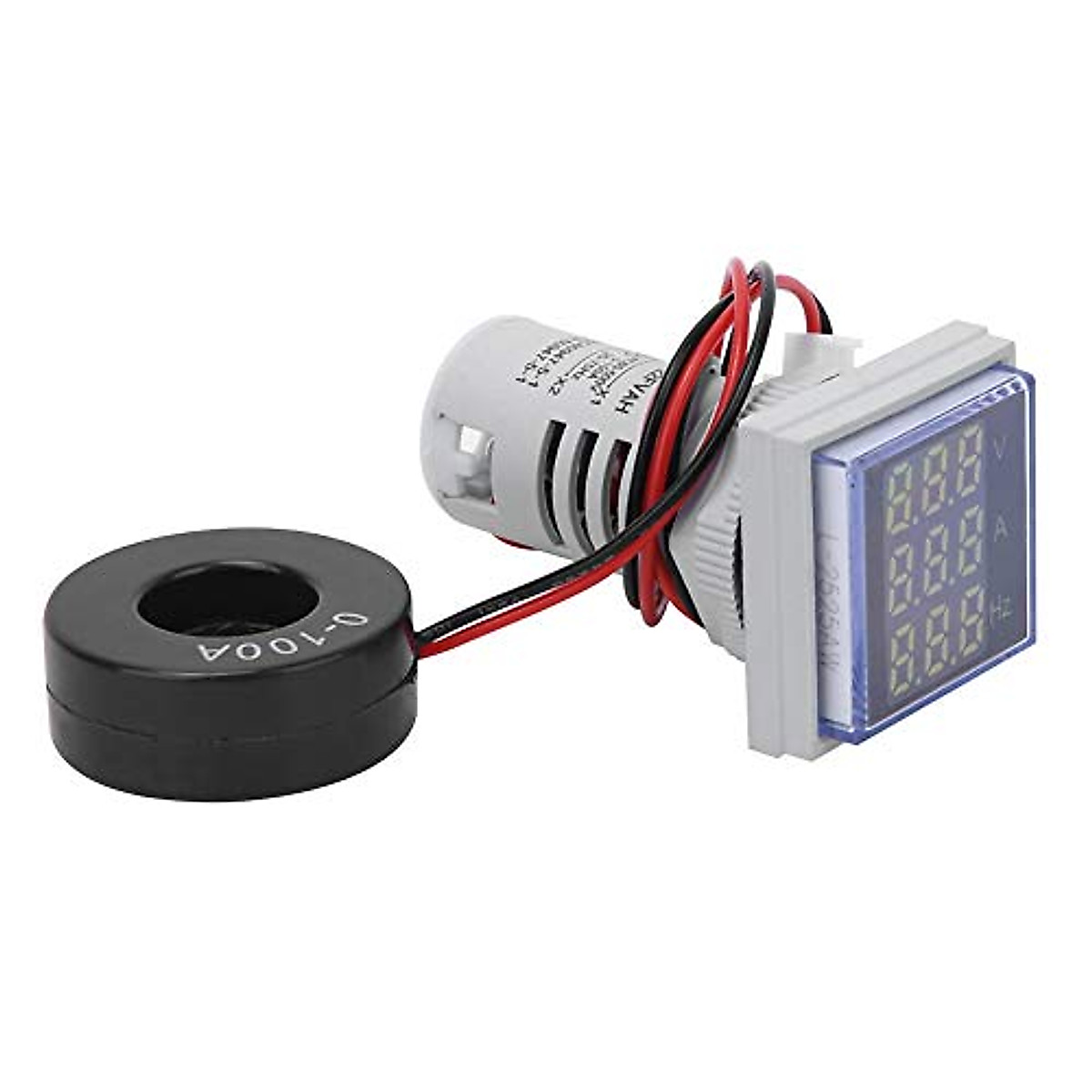 AC Current Voltage Tester with 3-Digit LED Display Multifunction Voltmeter Ammeter Square Frequency Meter Multimeter Panel (White)