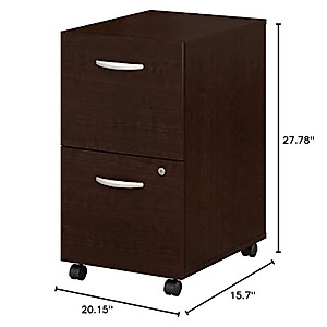 Bush Business Furniture Series C 2 Drawer Mobile File Cabinet in Mocha Cherry