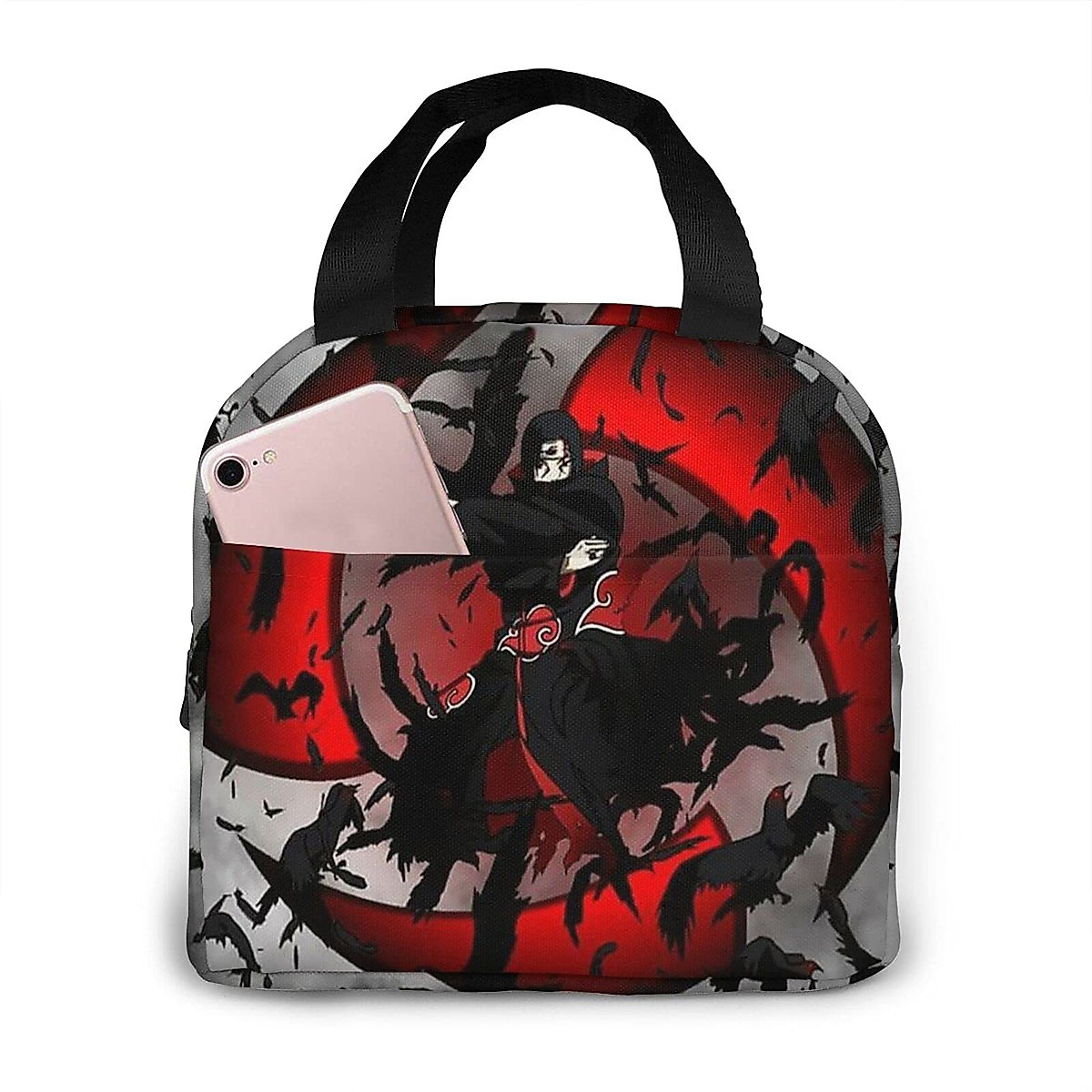 SUMFEELS Shippuden Uchiha Itachi Insulated Cooler Lunch Bags For Women Men Kids Adult Teens Leakproof Reusable Portable Cute 3d Print Lunch Bag Summer Holiday Tote Box For Hiking, One Size