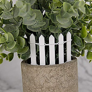 Prsildan 40 Inches Miniature Fairy Garden Fence, DIY Wood Picket Fence Mini Ornament for Dollhouse