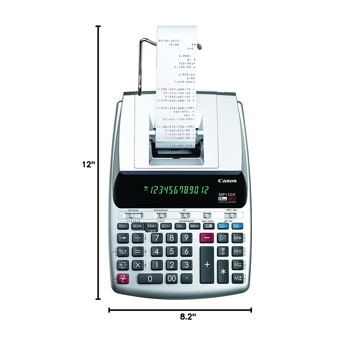 Canon Office Products 2198C001 Canon MP11DX-2 Desktop Printing Calculator with Currency Conversion, Clock and Calendar