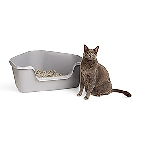So Phresh High-Back Corner Grey Litter Box, 26.25" L x 21.5" W x 10" H