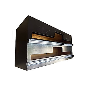 Plastic Wrap Dispenser with Cutter, Parchment Paper Foil and Plastic Wrap Organizer for Kitchen Drawer, Bamboo Kitchen Drawer Organizer and Wrap Holder(2 section)-25 x 14 x 5 cm