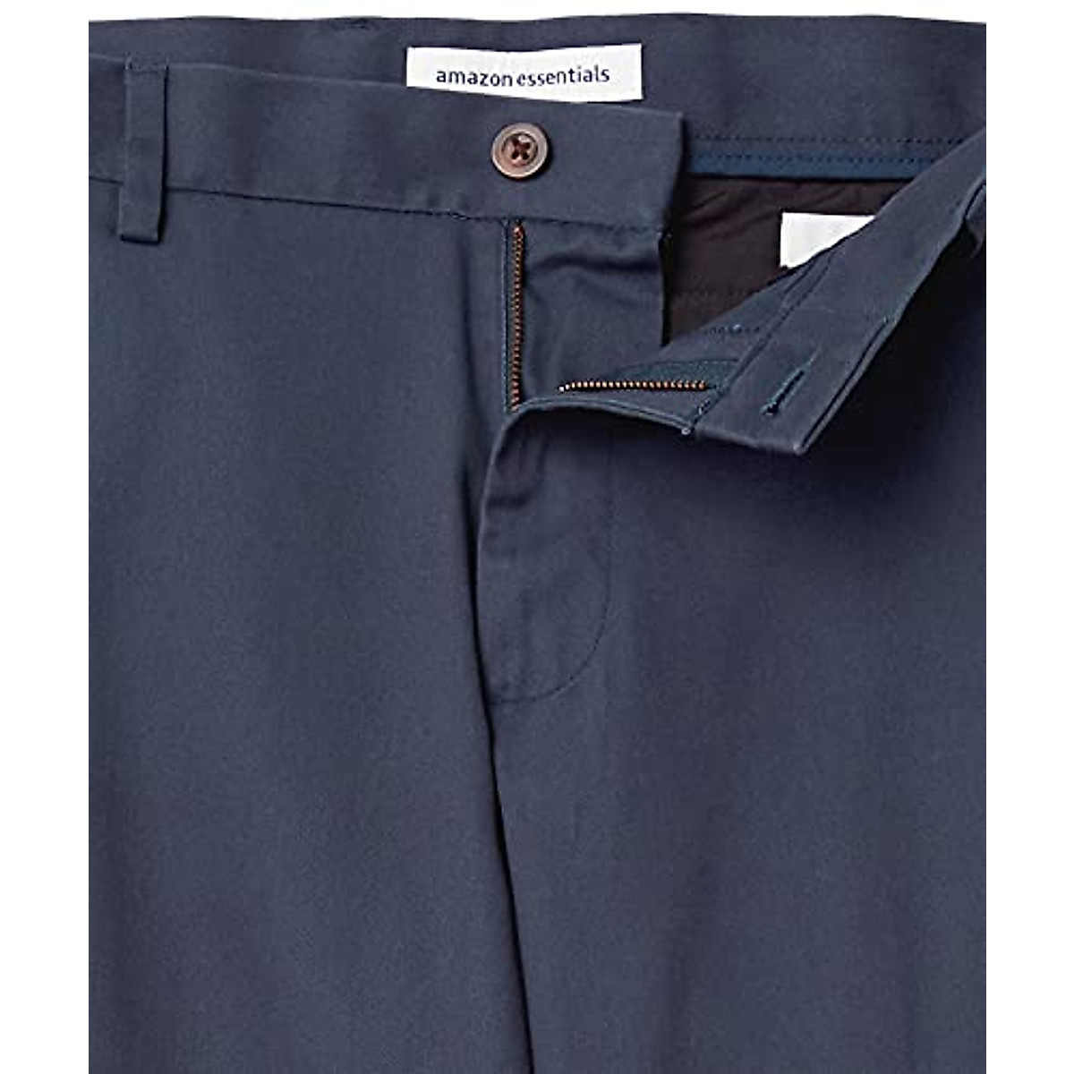 Amazon Essentials Men's Classic-Fit Wrinkle-Resistant Flat-Front Chino Pant (Available in Big & Tall), Navy, 38W x 32L