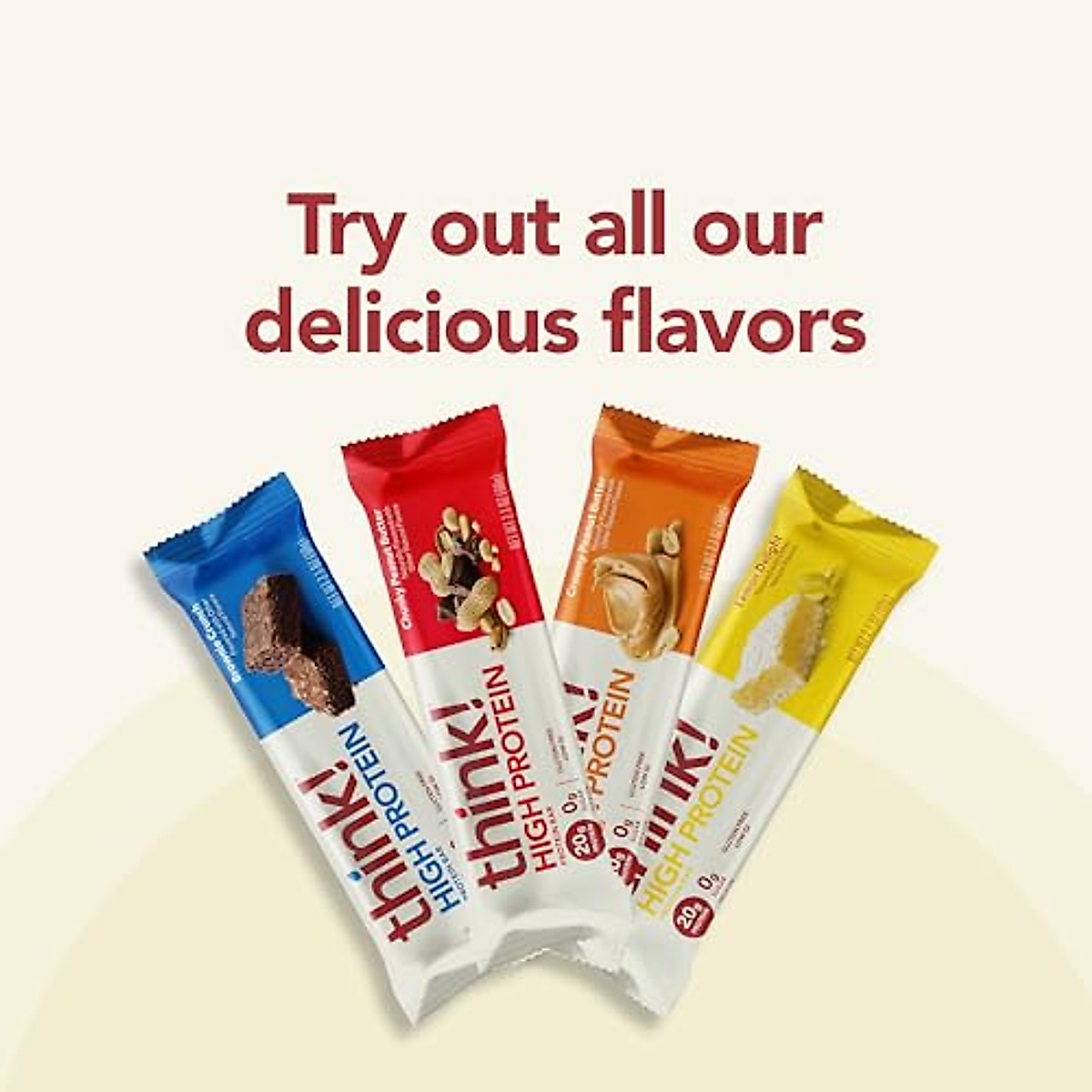 think! Protein Bars, High Protein Snacks, Gluten Free, Kosher Friendly, Chocolate Fudge, Nutrition Bars, 2.1 Oz per Bar, 10 Count (Packaging May Vary)