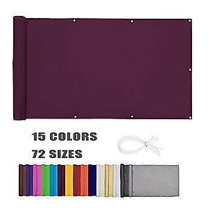 ZHhan Privacy Screen for Backyard Deck Patio Balcony Fence Porch Sun Shade PVC UV Protection Sun Wind 8 Days Delivered 14 Colors 20 Sizes 420D(Wine red,4.3'x32.8')